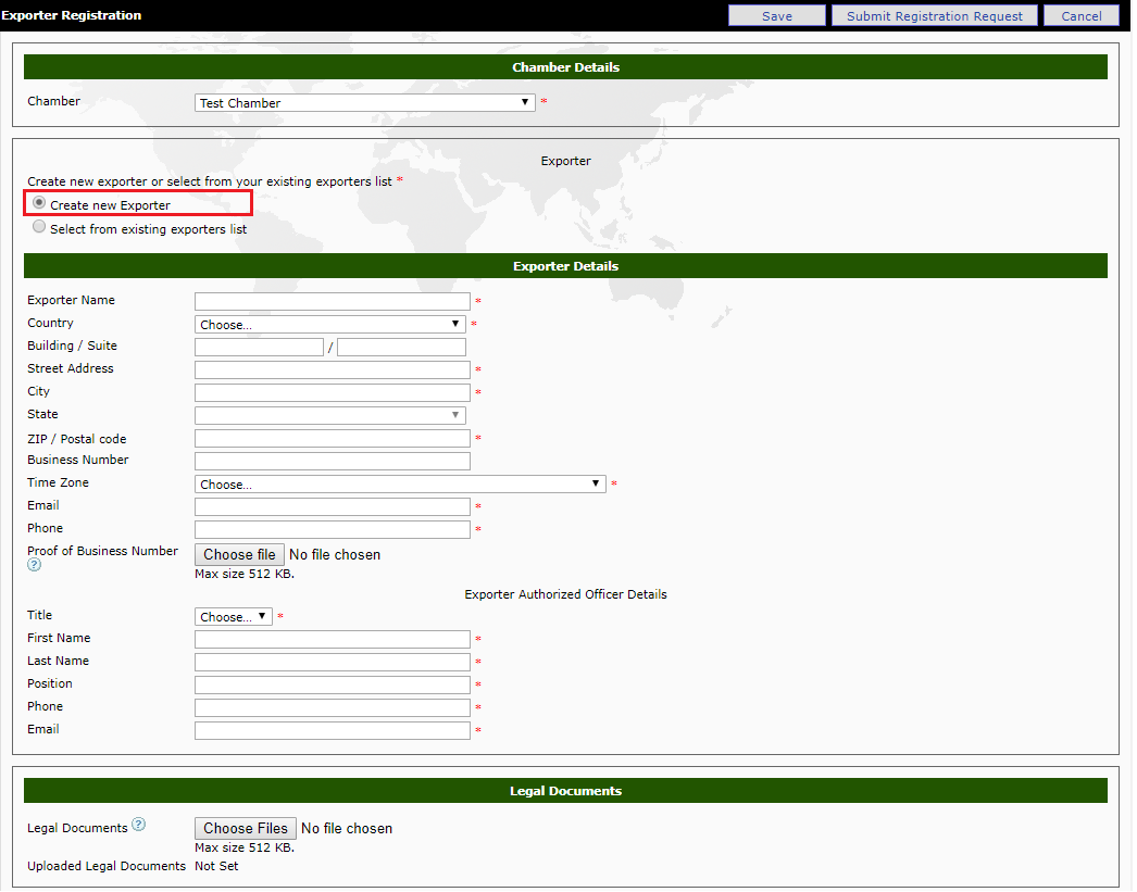 Register Exporter-Freight Forwarder Relationships - eCertify Help