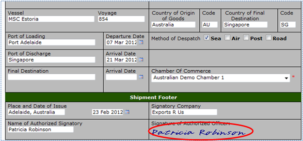 Pending Shipments - eCertify Help