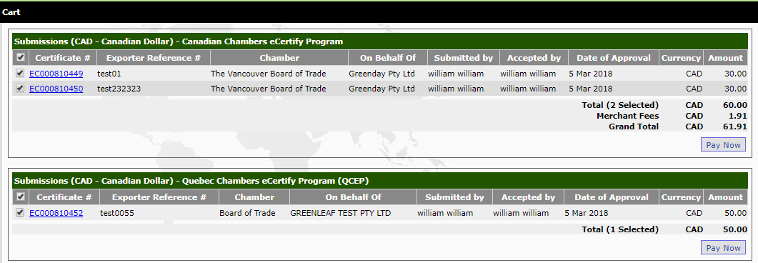 Cart Management - eCertify Help