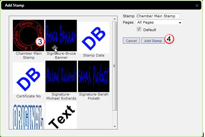 Positioning stamps on a Layout - eCertify Help